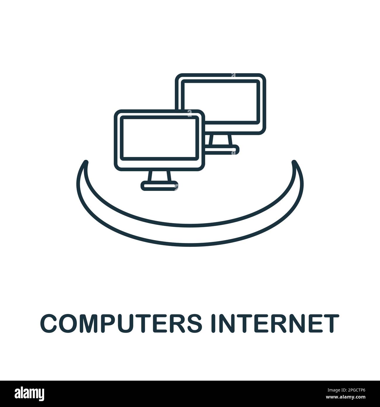 Computers Intranet line icon. Element sign from networking collection ...