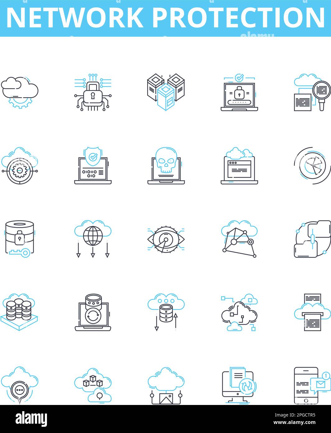 Network protection vector line icons set. Firewall, Antivirus ... Network protection vector line icons set. Firewall, Antivirus ...
