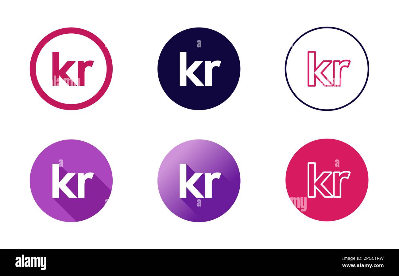 Norwegian Krone Symbol Icon Set Stock Vector Image & Art - Alamy