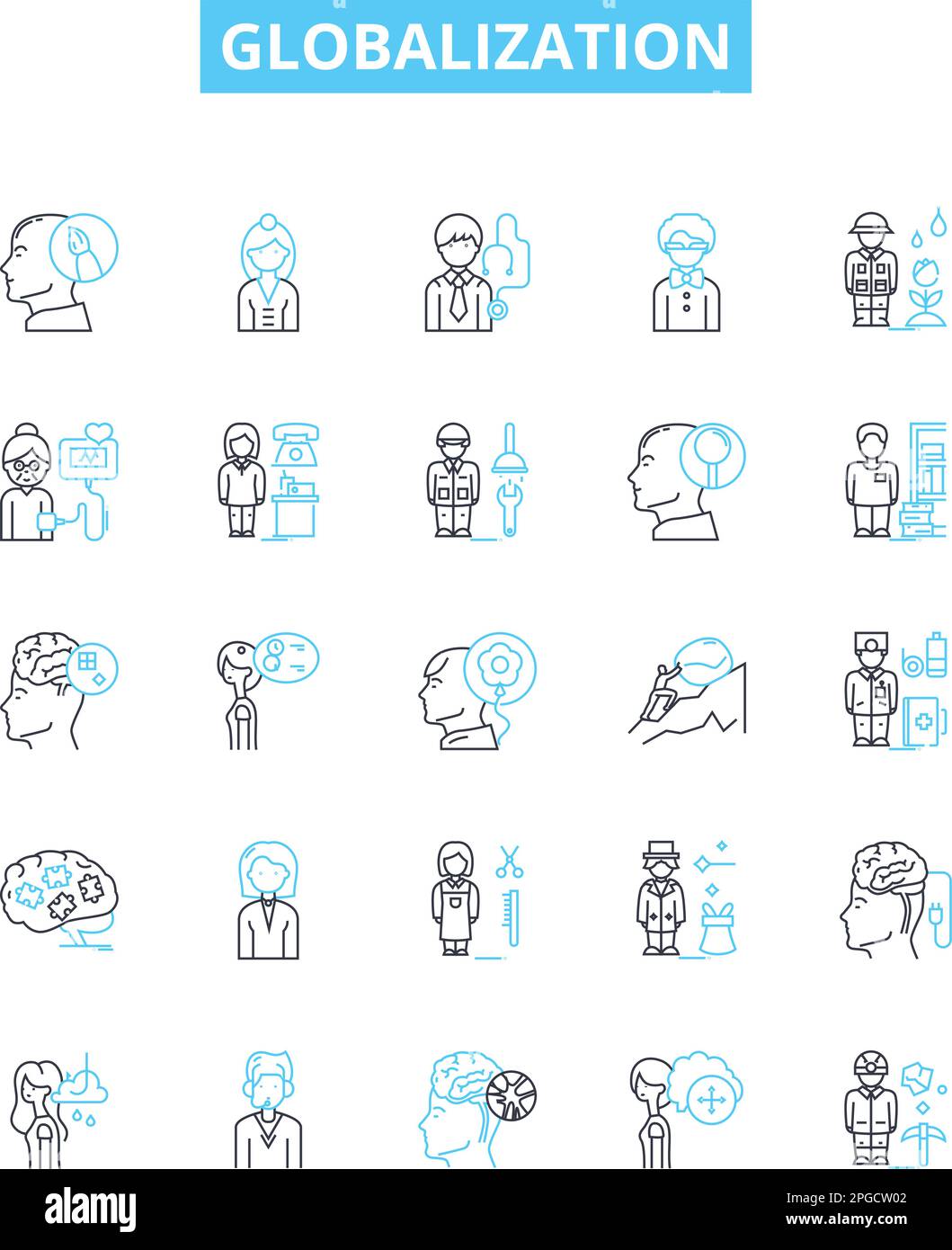 Globalization Vector Line Icons Set Globalization