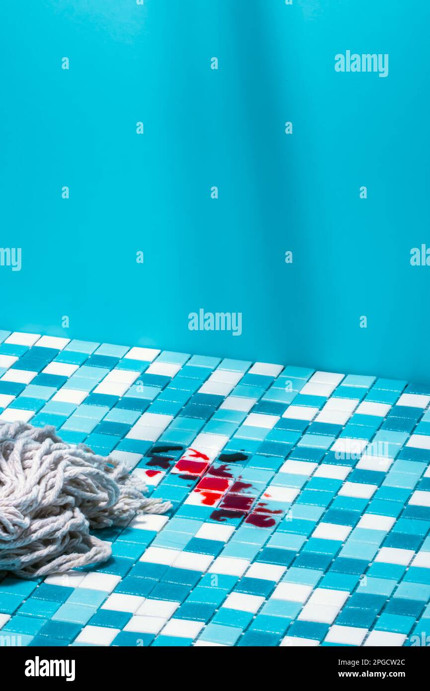 Blood splatter on the tile hi-res stock photography and images - Alamy