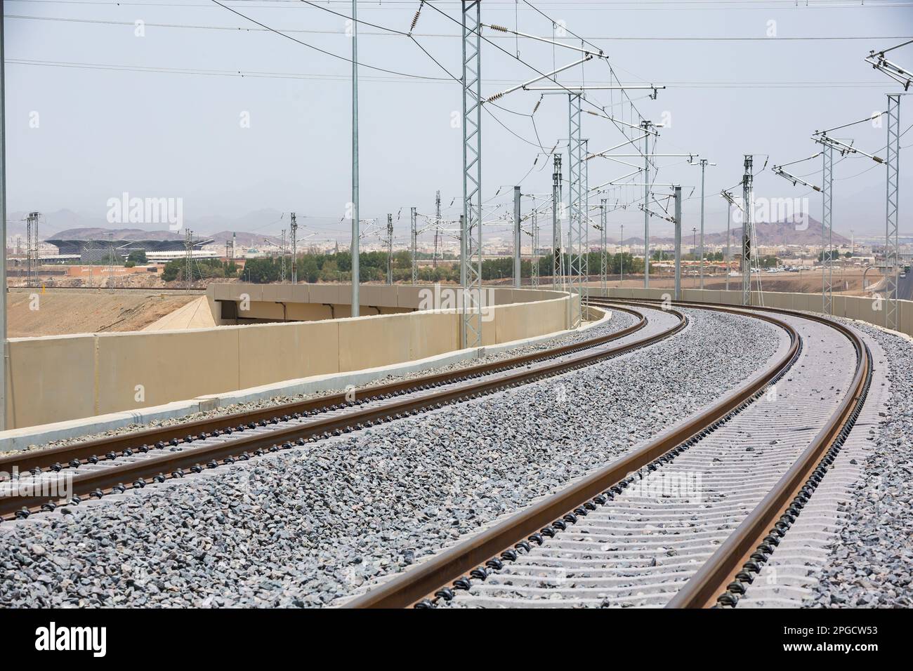 Infrastructure development project with laying of railway tracks ...