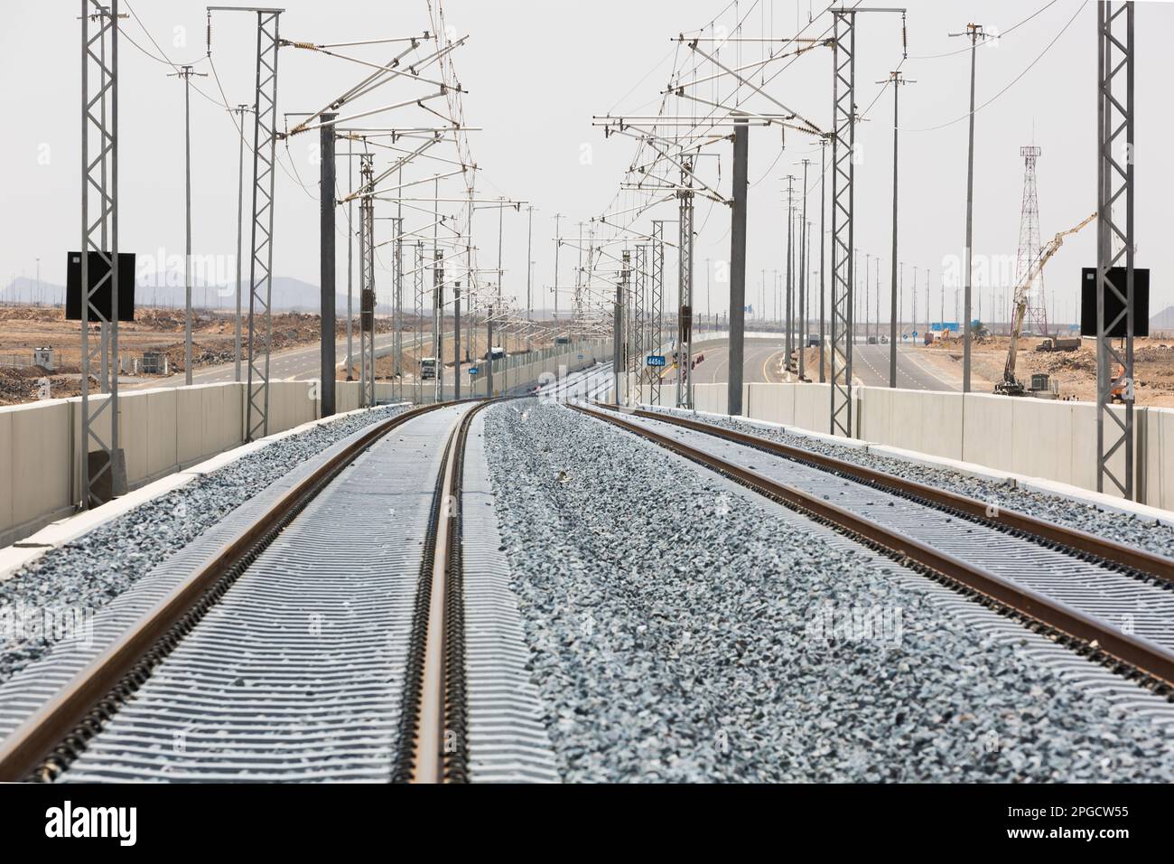 Infrastructure development project with laying of railway tracks ...