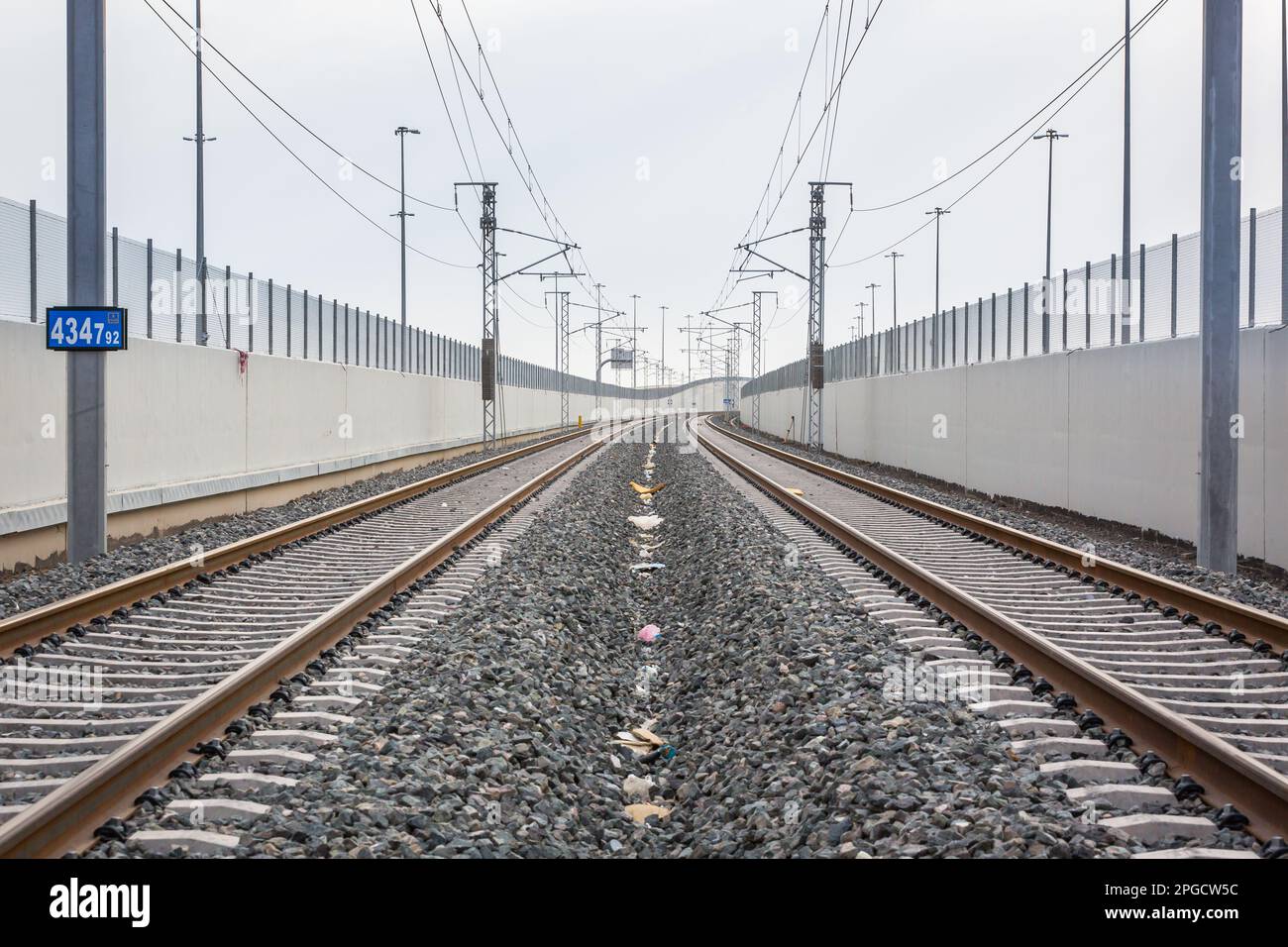 Infrastructure development project with laying of railway tracks ...