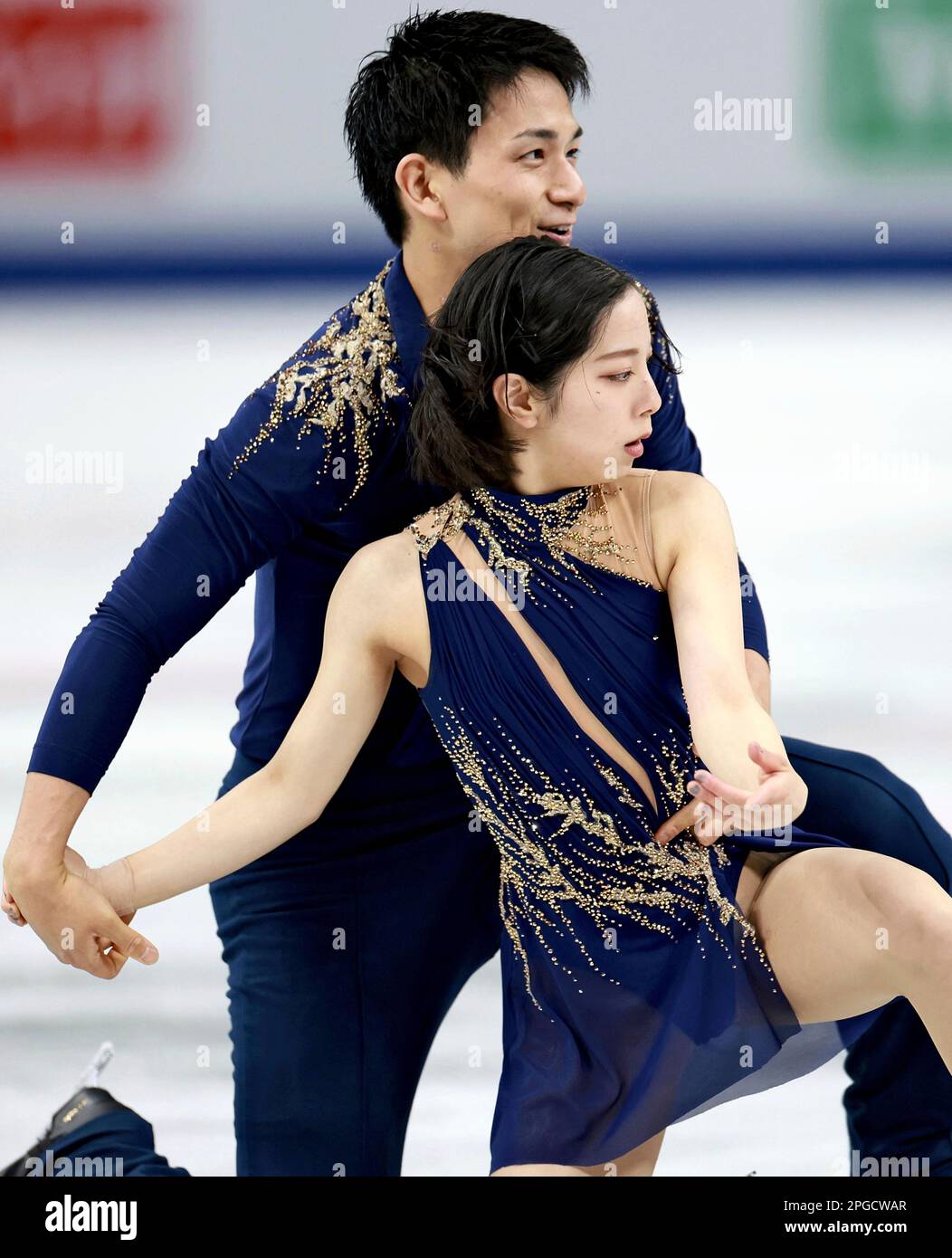 Japanese Riku Miura and Ryuichiro Kihara perform during the pair's ...