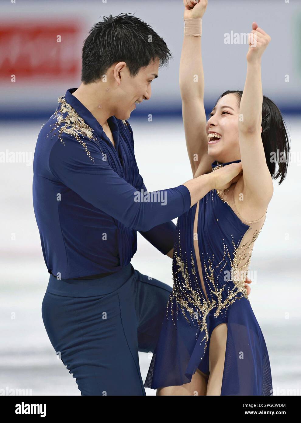 Japanese Riku Miura and Ryuichiro Kihara perform during the pair's ...
