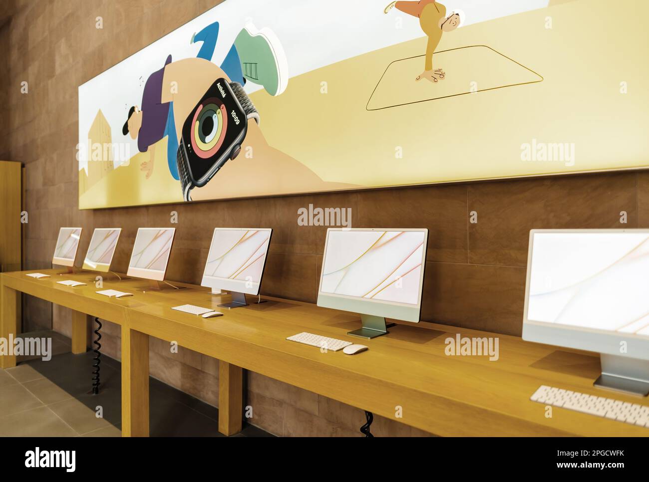 Paris, France - Mar 20, 2023: Apple Store displaying the latest ...