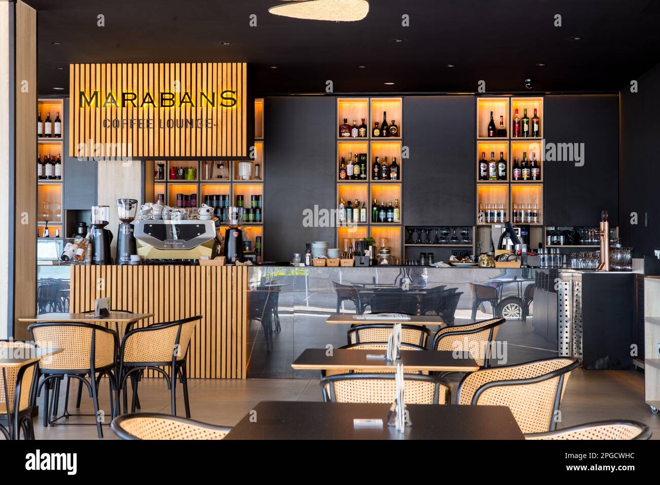 Interiors restaurant bar in hi-res stock photography and images - Alamy