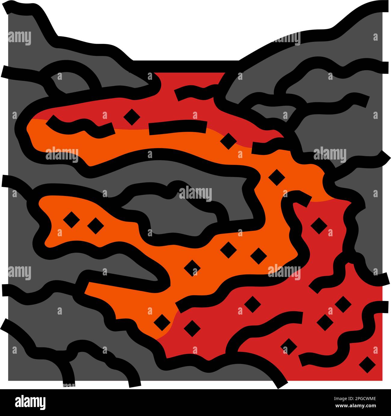 magma lava volcano color icon vector illustration Stock Vector Image ...