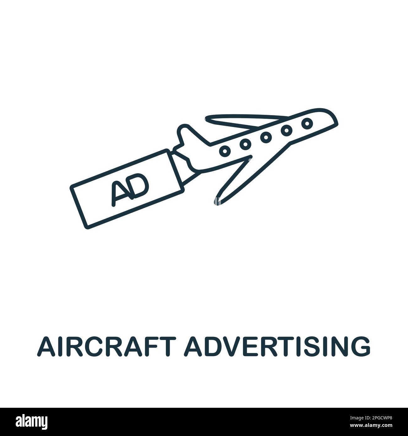 Aircraft Advertising line icon. Colored element sign from outdoor ...