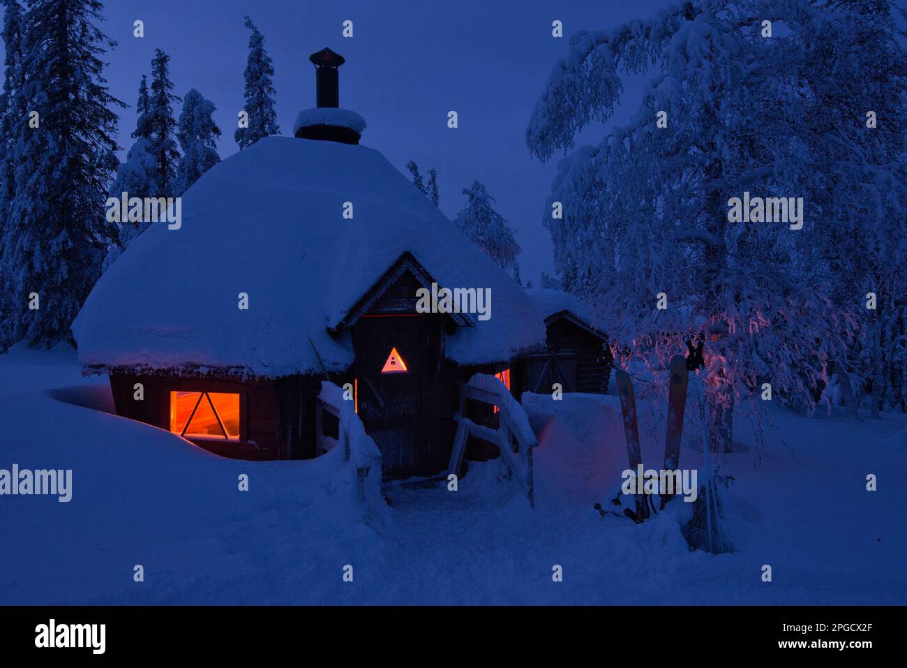 Hut in Mustavaara, Pallas-Yllästunturi National park, Muonio, Lapland ...