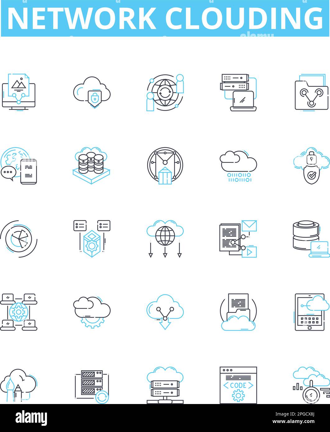 Network clouding vector line icons set. Network, Clouding, Cloud ... Network clouding vector line icons set. Network, Clouding, Cloud ...