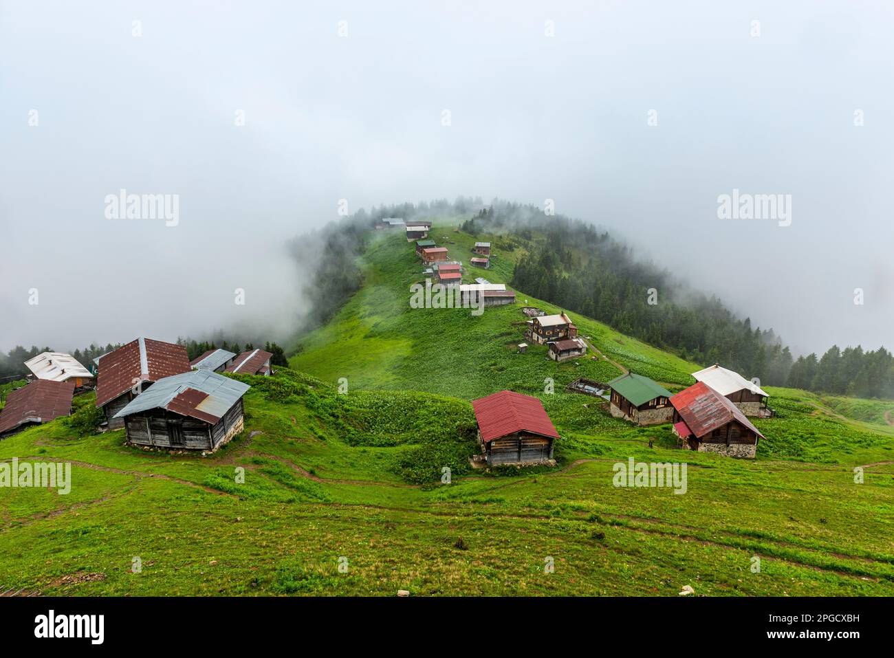 POKUT PLATEAU view with foggy weather. This plateau located in ...