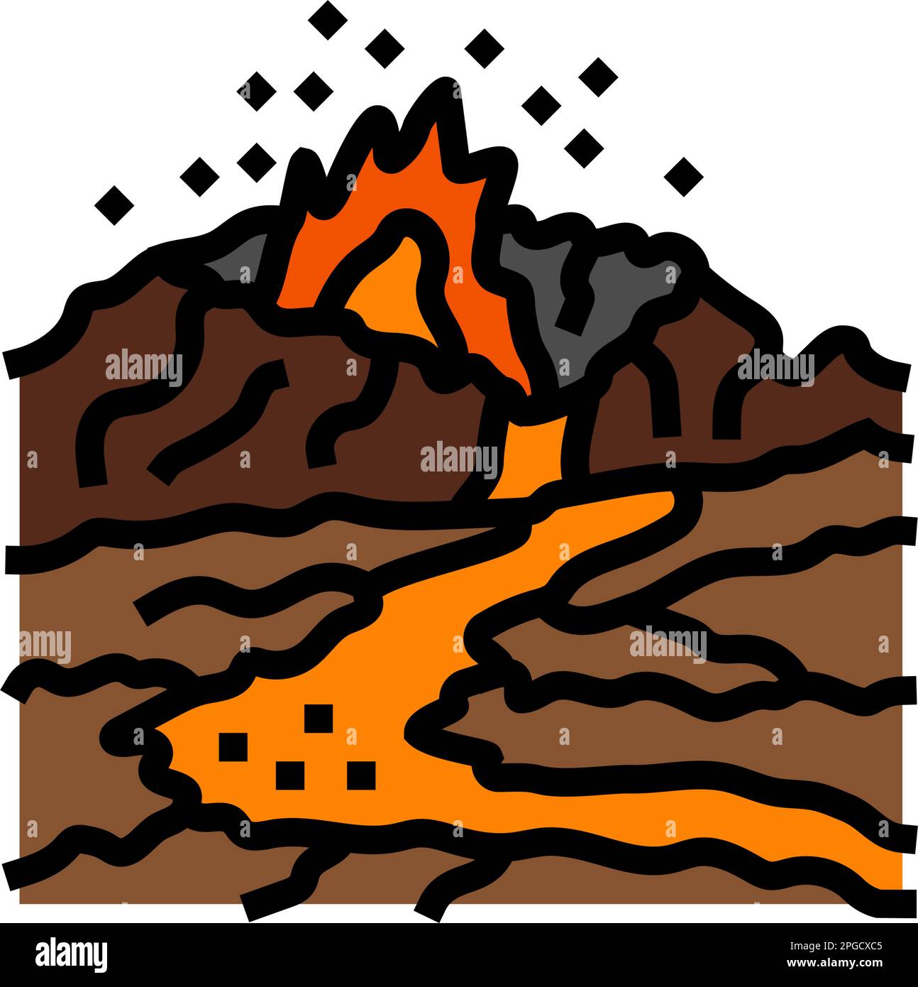 disaster volcano eruption color icon vector illustration Stock Vector ...