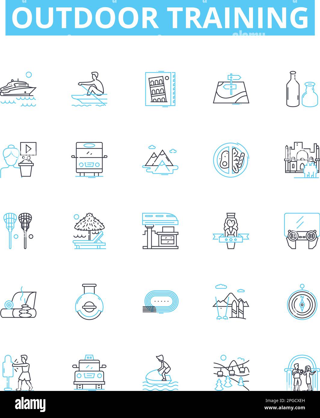 outdoor training vector line icons set. Outdoor, Training, Exercise ...