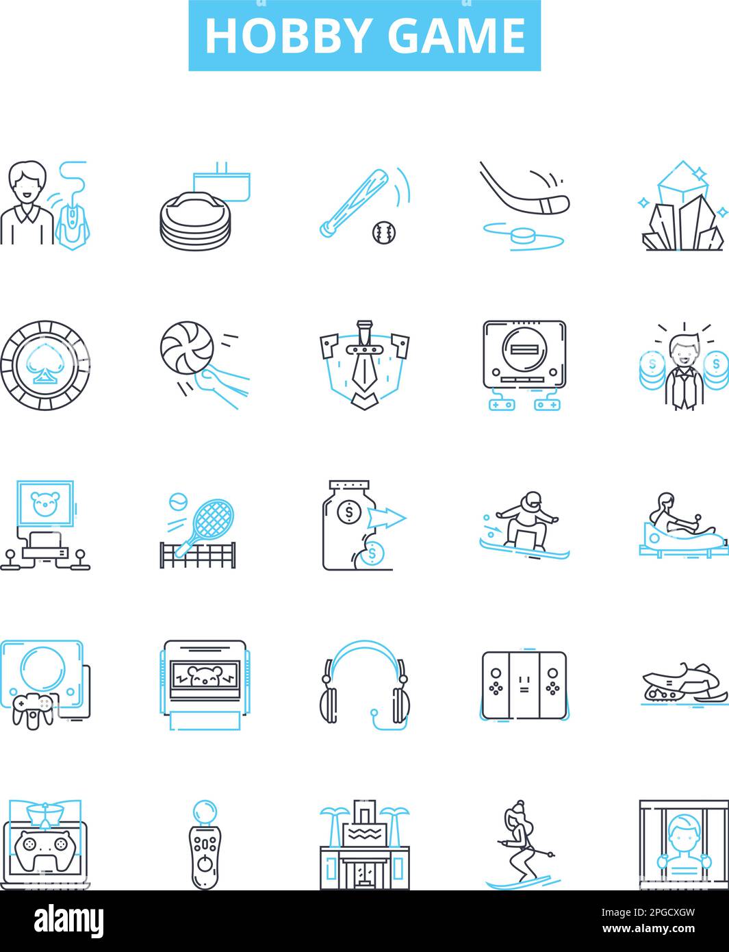 Hobby game vector line icons set. Gaming, Tabletop, Role-Playing ...