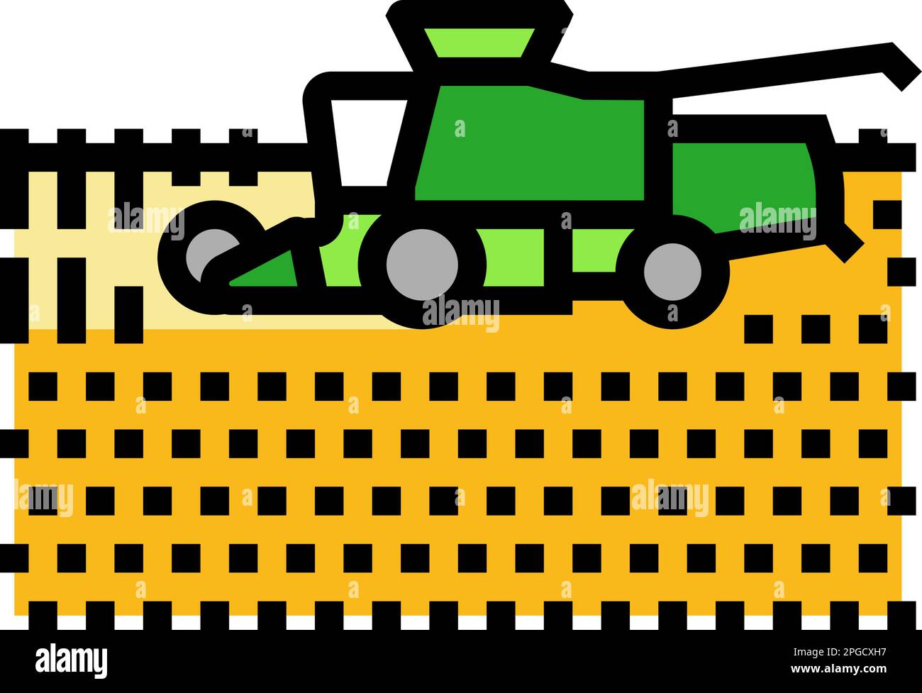 harvester harvesting field wheat color icon vector illustration Stock ...