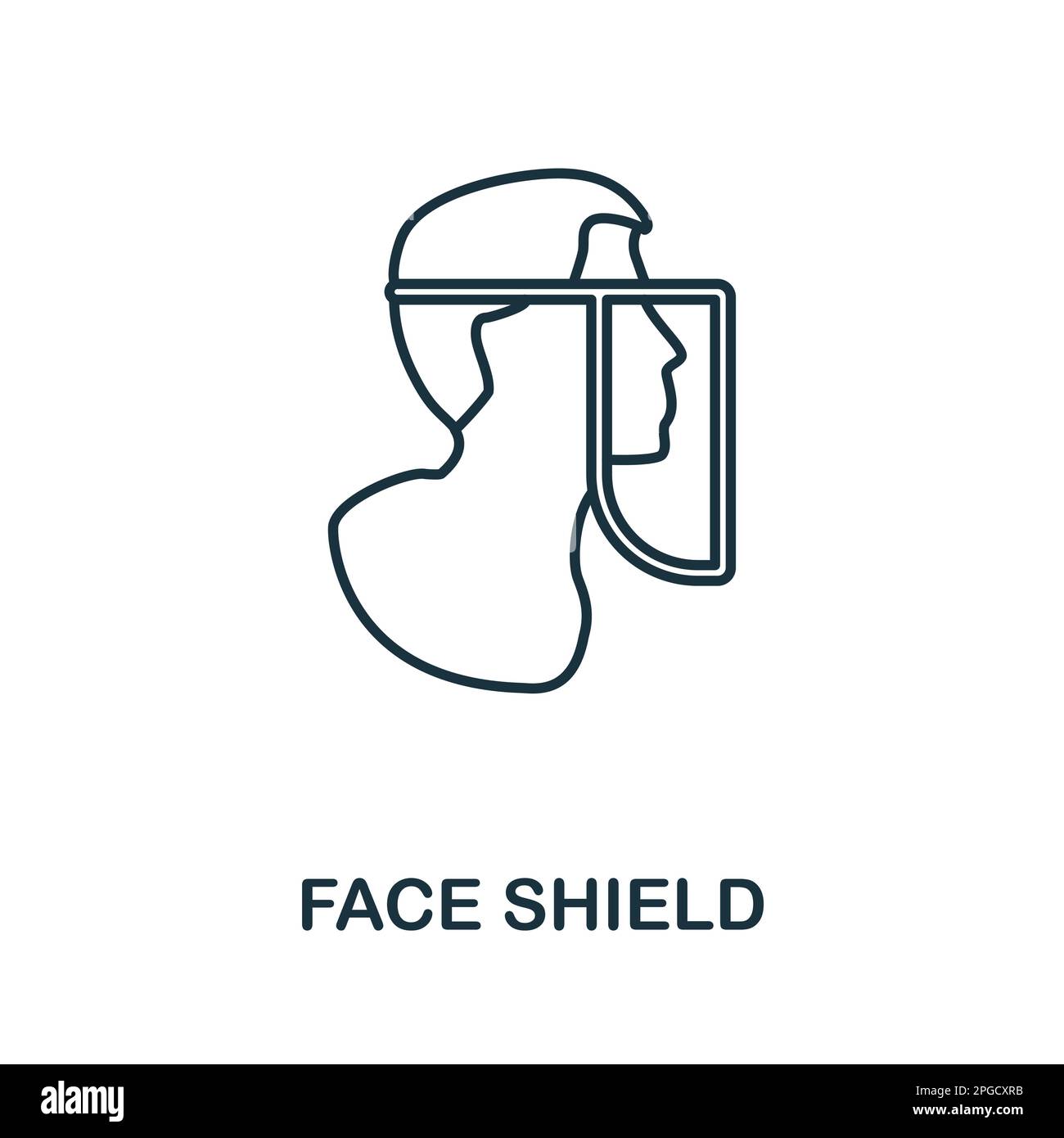 Face Shield line icon. Monochrome simple Face Shield outline icon for ...
