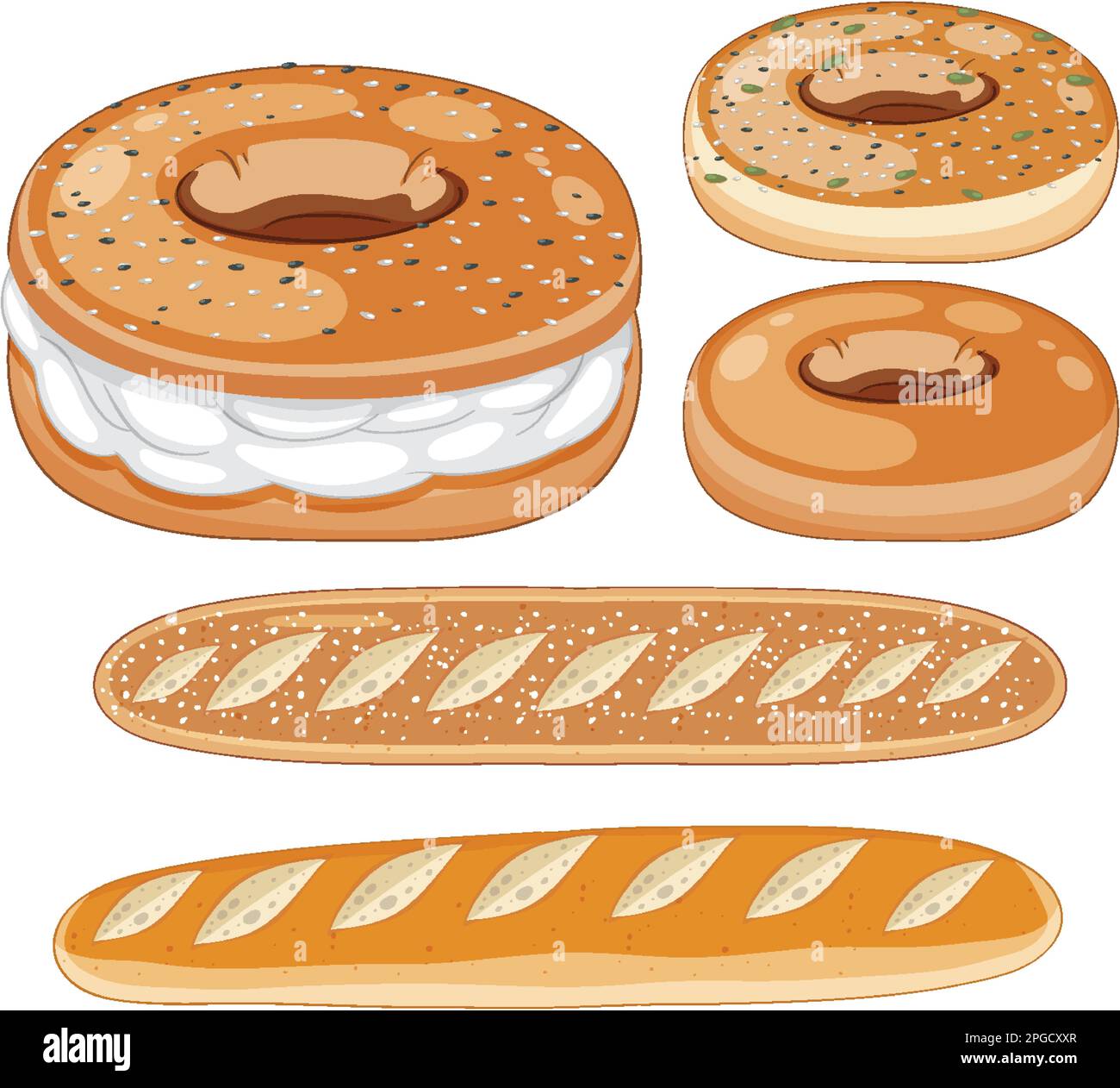 Set of bakery cartoon illustration Stock Vector Image & Art - Alamy