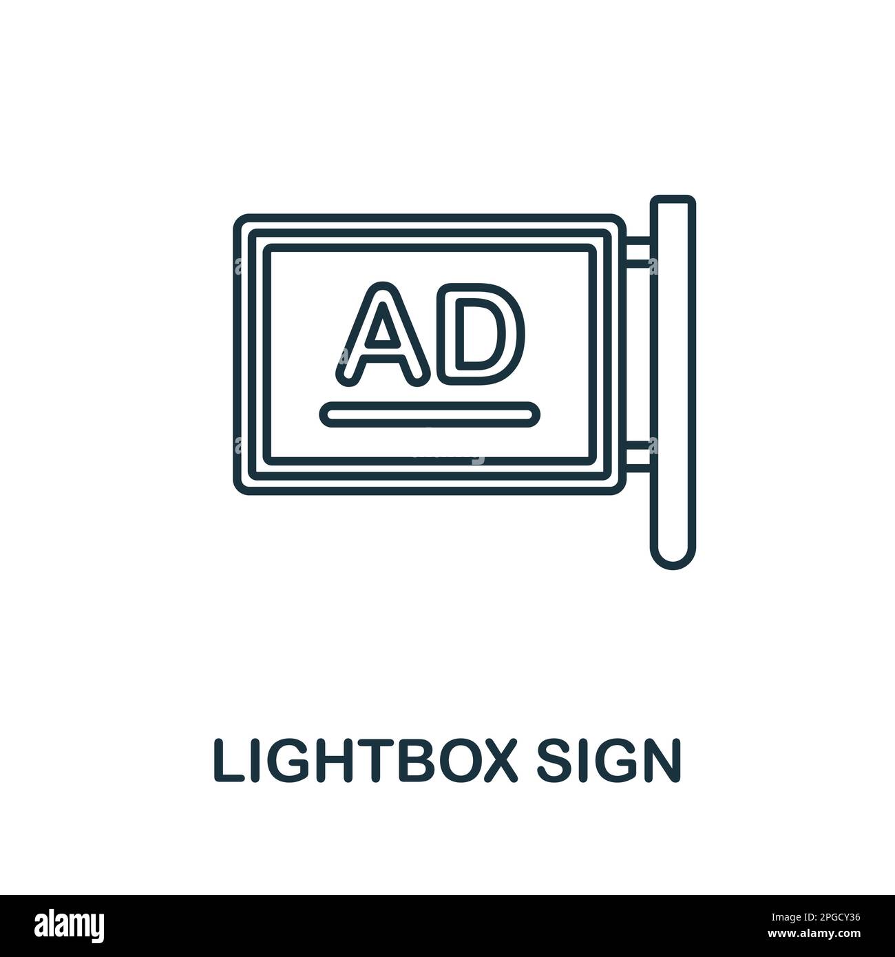 Lightbox Sign line icon. Colored element sign from outdoor advertising ...