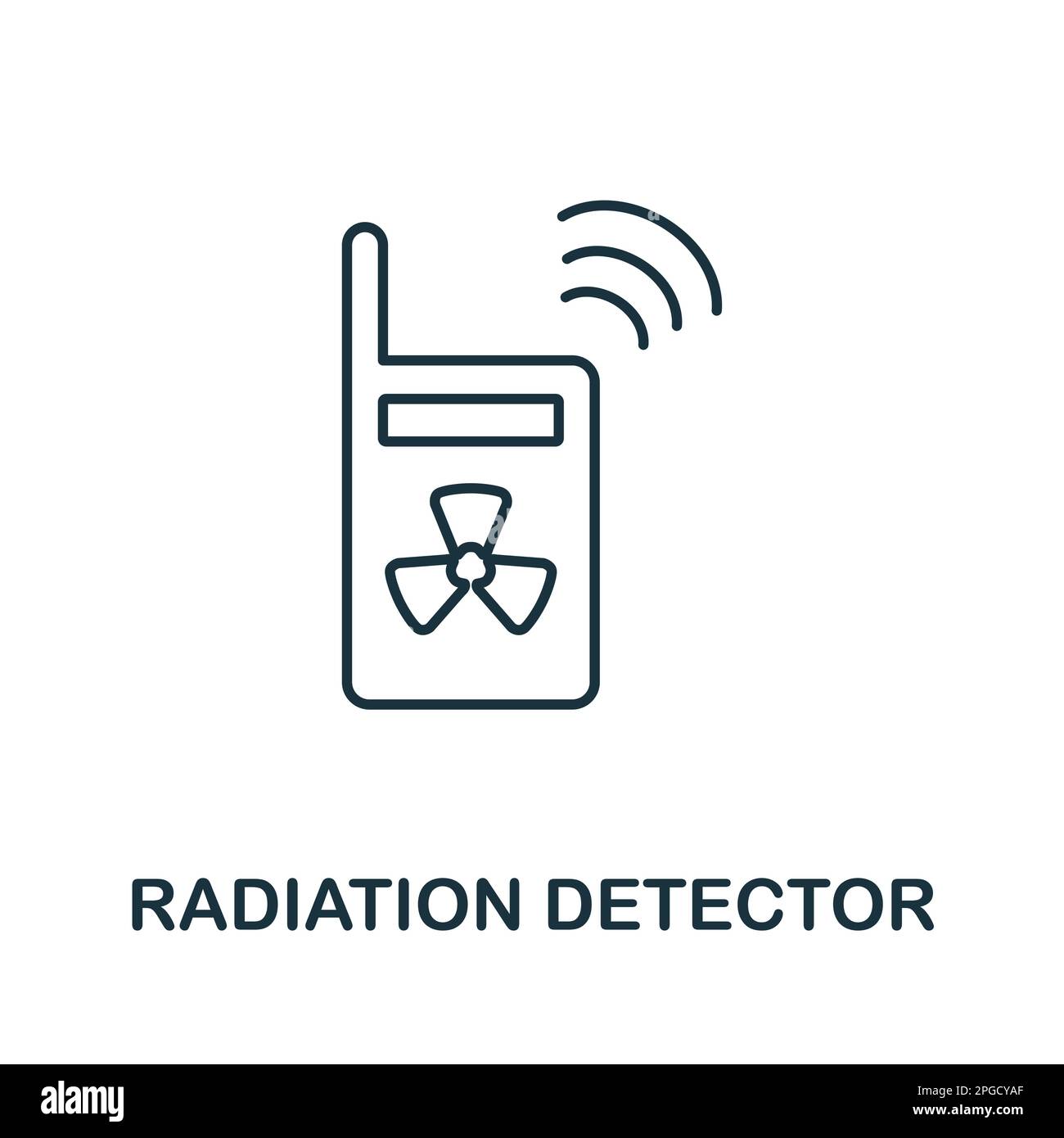 Radiation Detector Line Icon Monochrome Simple Radiation Detector Outline Icon For Templates