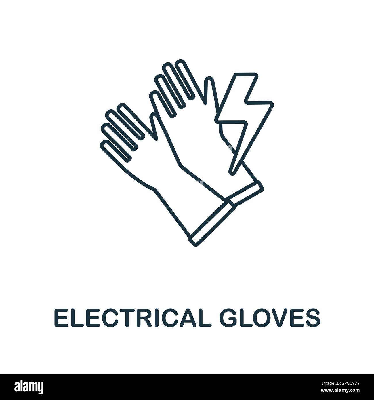 Electrical Gloves line icon. Monochrome simple Electrical Gloves ...