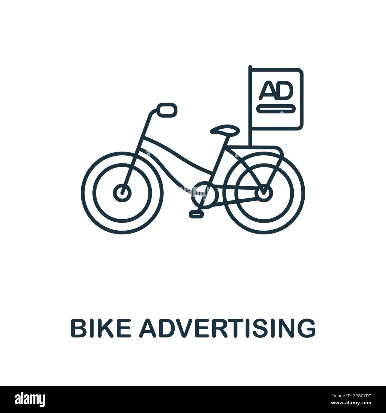 Bike Advertising line icon. Colored element sign from outdoor ...