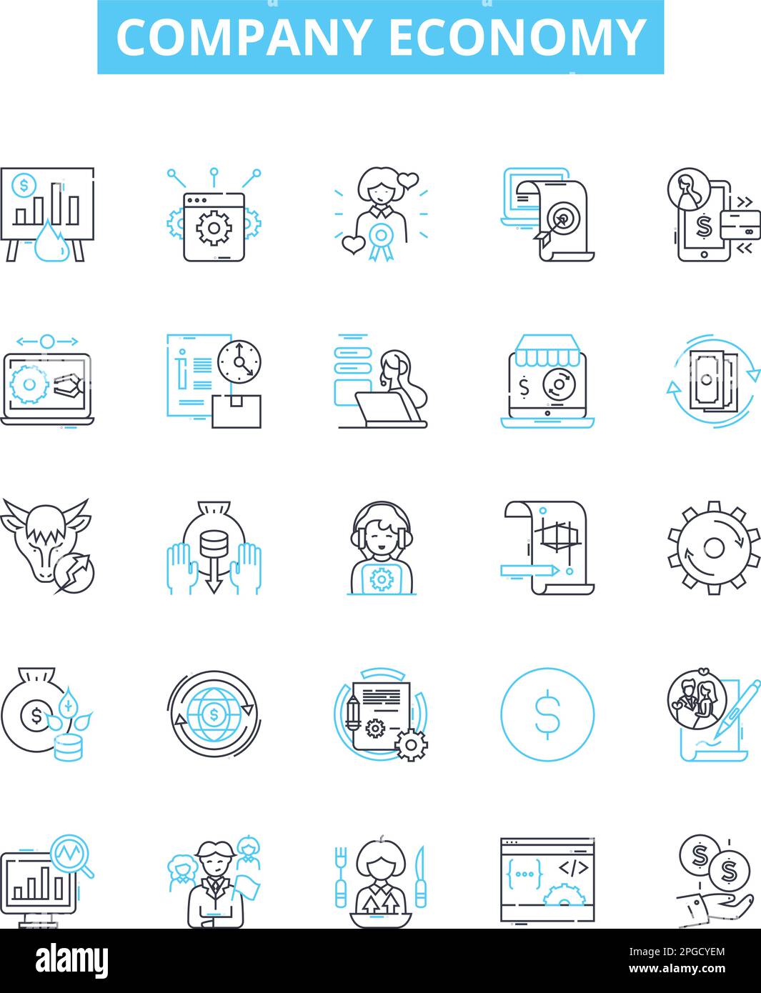 Company economy vector line icons set. Corporation, Profit, Investment ...