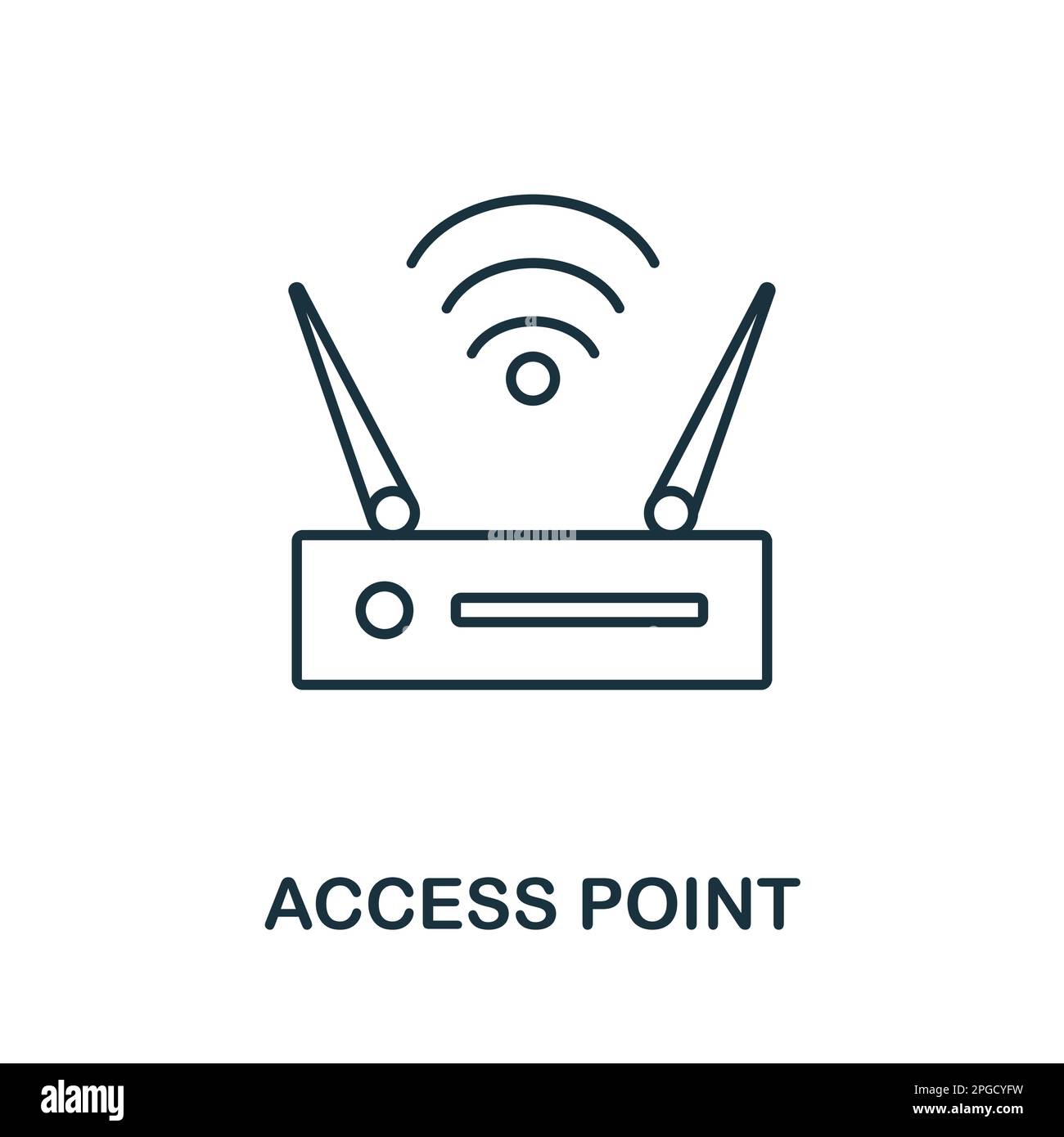 Access Point line icon. Element sign from networking collection. Access Point outline icon sign ...
