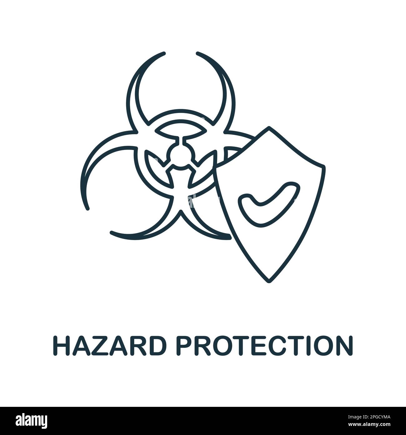Hazard Protection line icon. Monochrome simple Hazard Protection ...