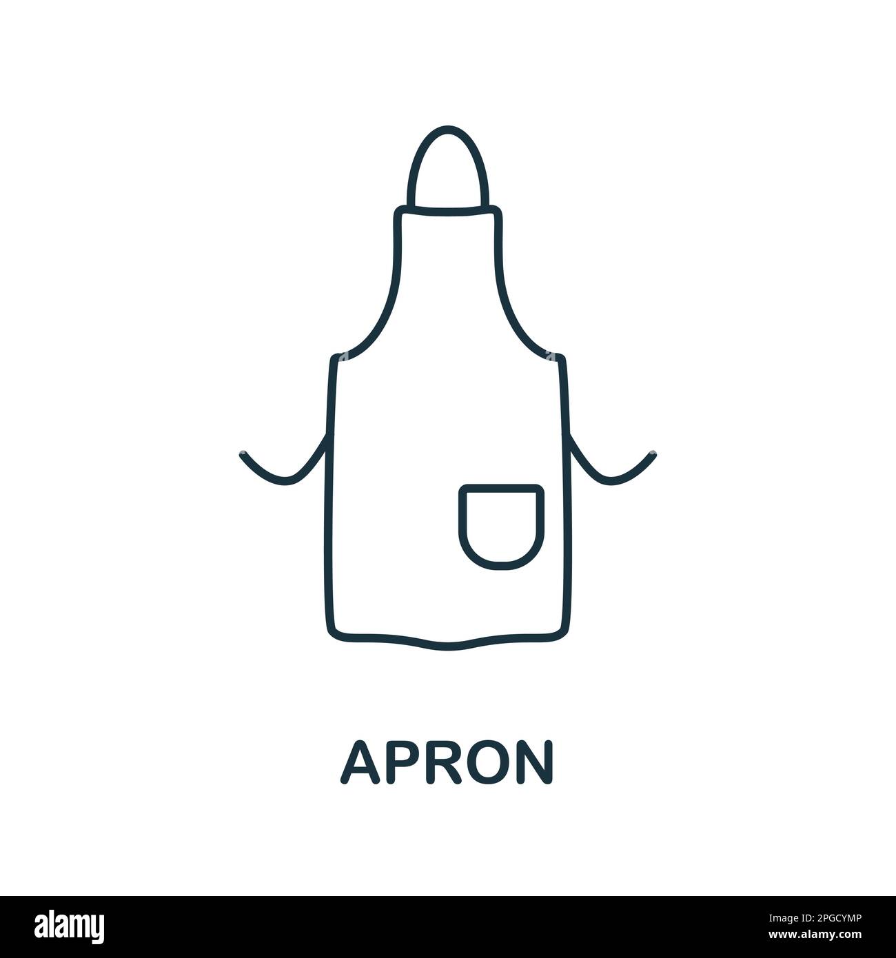 Apron line icon. Monochrome simple Apron outline icon for templates ...