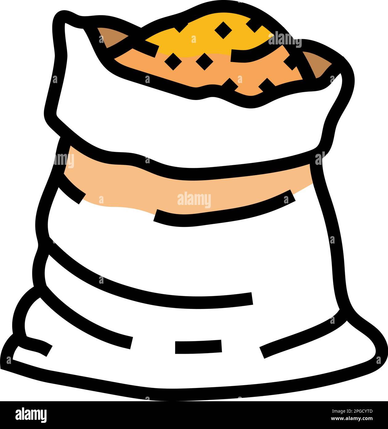 grain canvas bag wheat color icon vector illustration Stock Vector ...