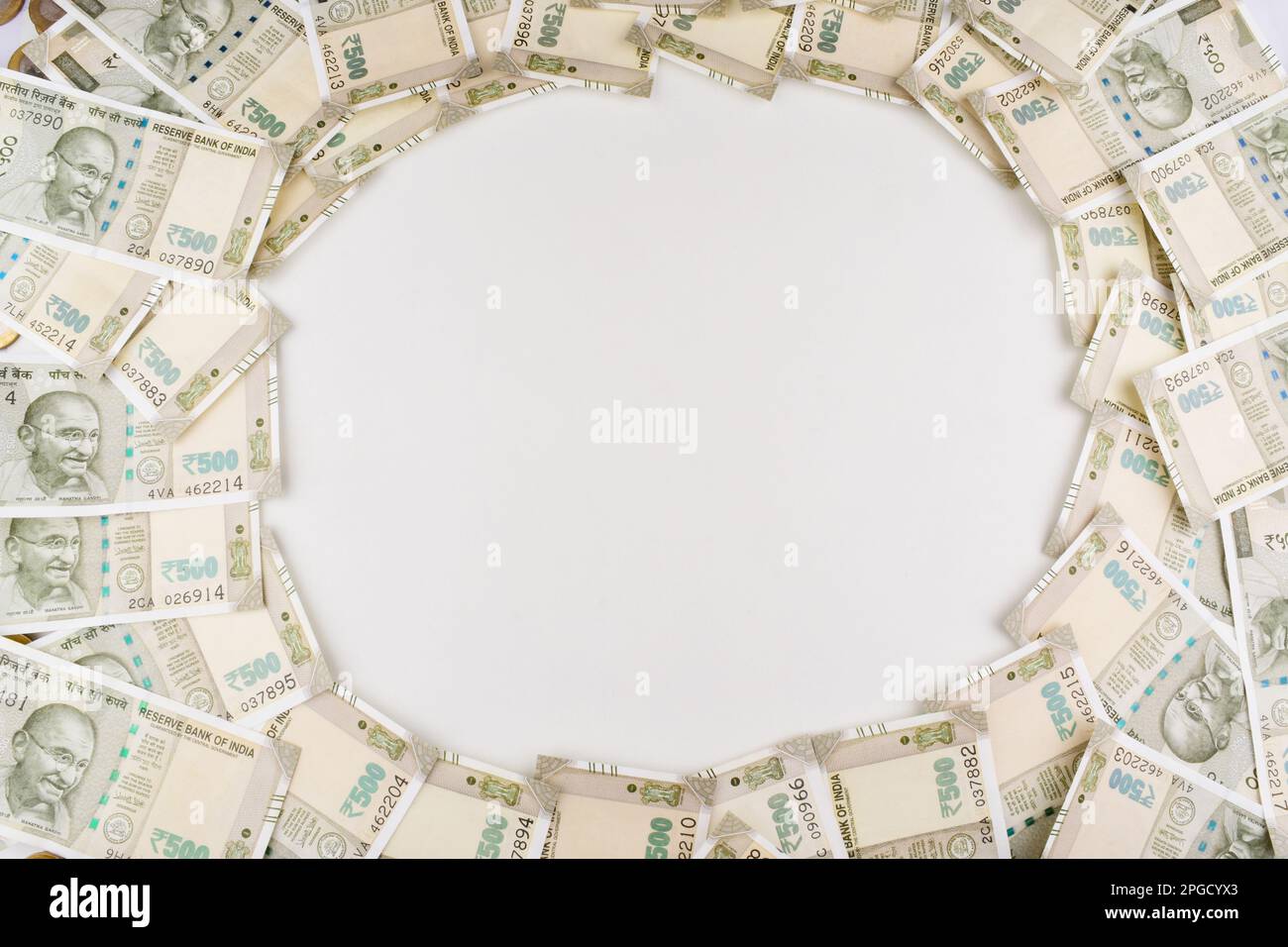 Indian currency note frame with copy space Stock Photo - Alamy