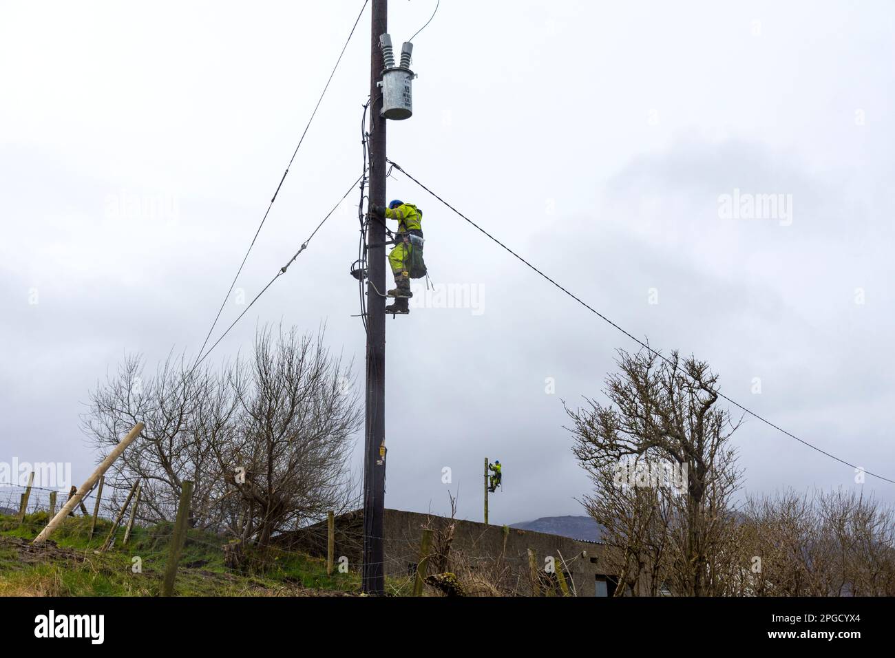 ESB engineers working to connect electricity supply in rural County ...