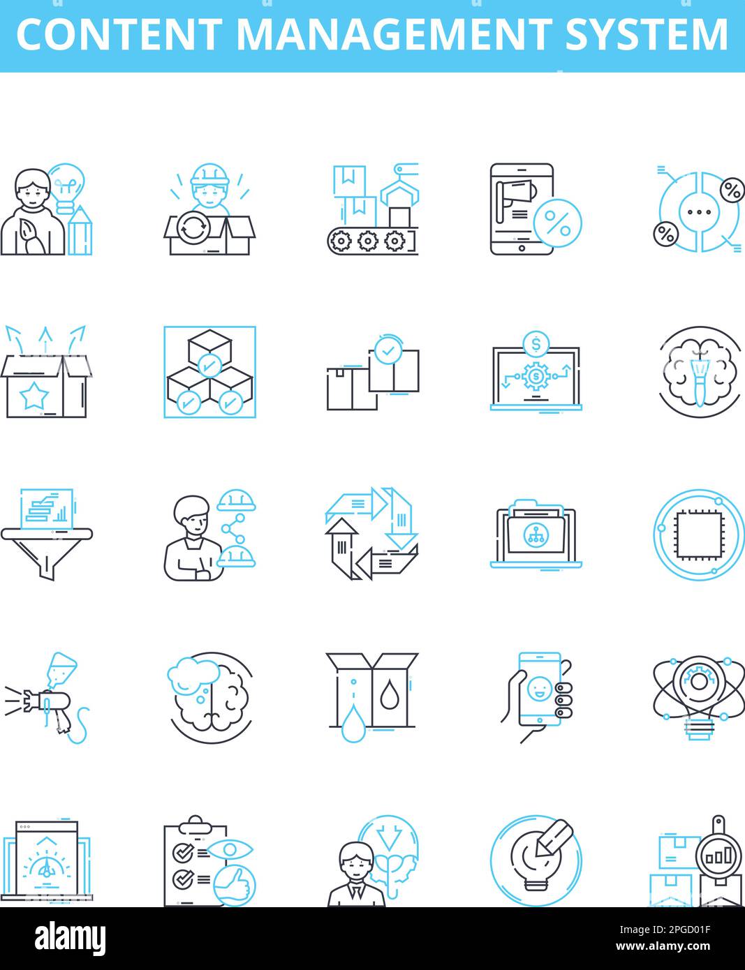 Content management system vector line icons set. CMS, Content ... Content management system vector line icons set. CMS, Content ...