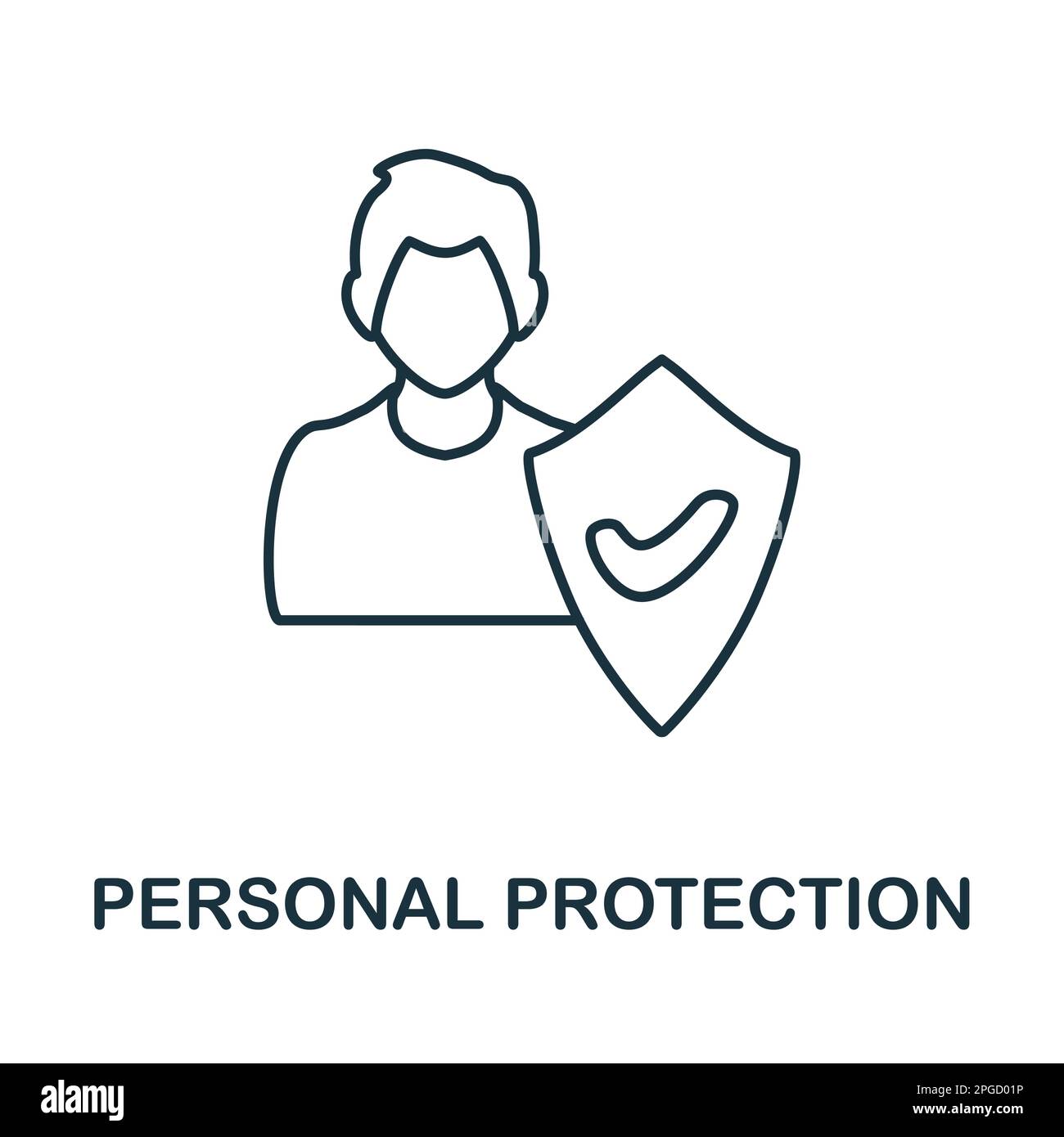 Personal Protection line icon. Monochrome simple Personal Protection ...