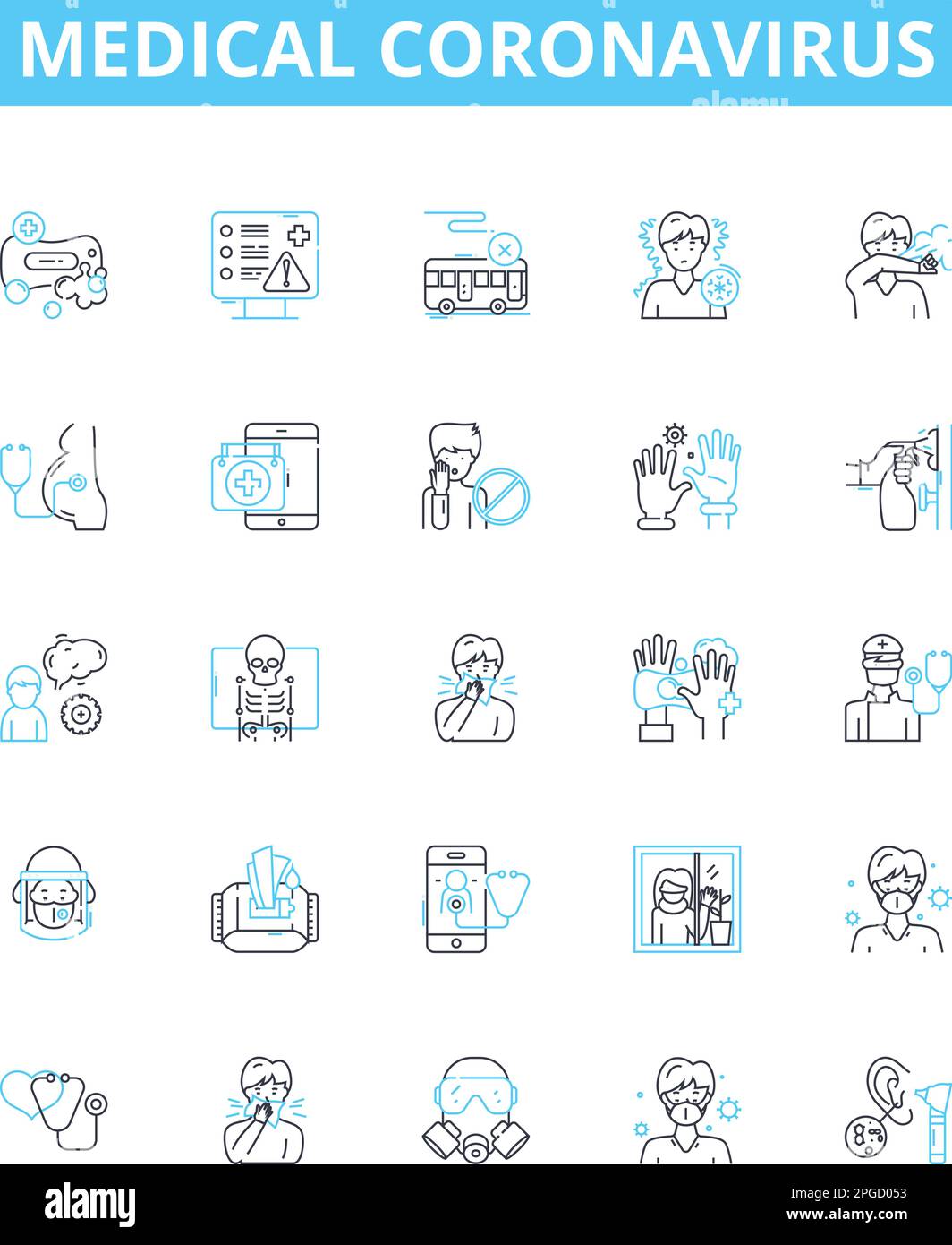 Medical coronavirus vector line icons set. Virus, Coronavirus, Medical ...