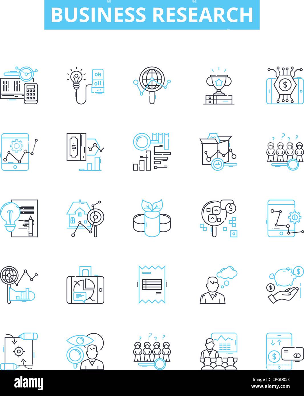 Business research vector line icons set. Business, Research, Analysis ...