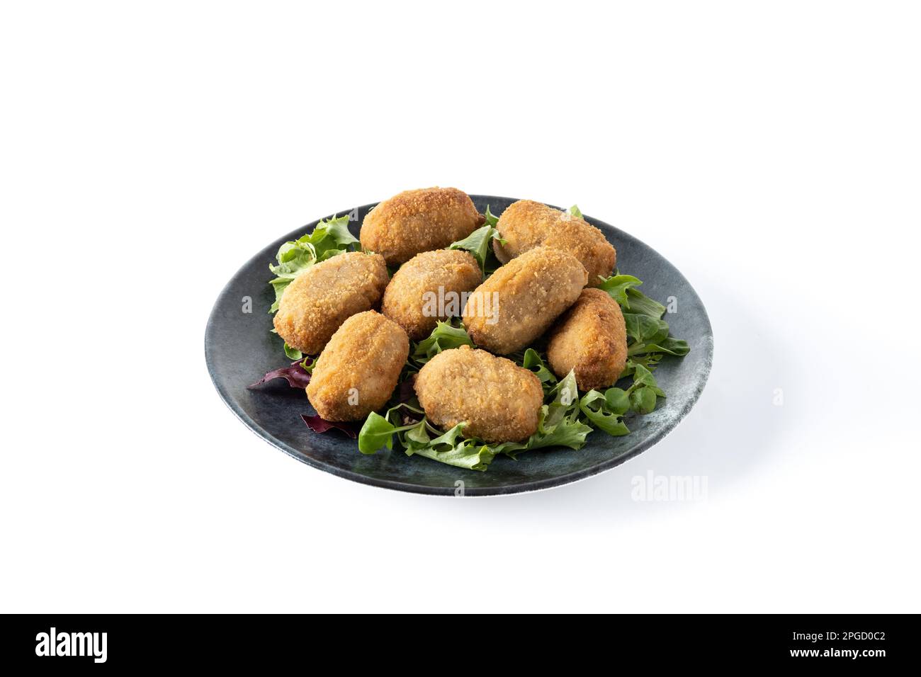 Traditional spanish fried croquettes isolated on white background Stock ...