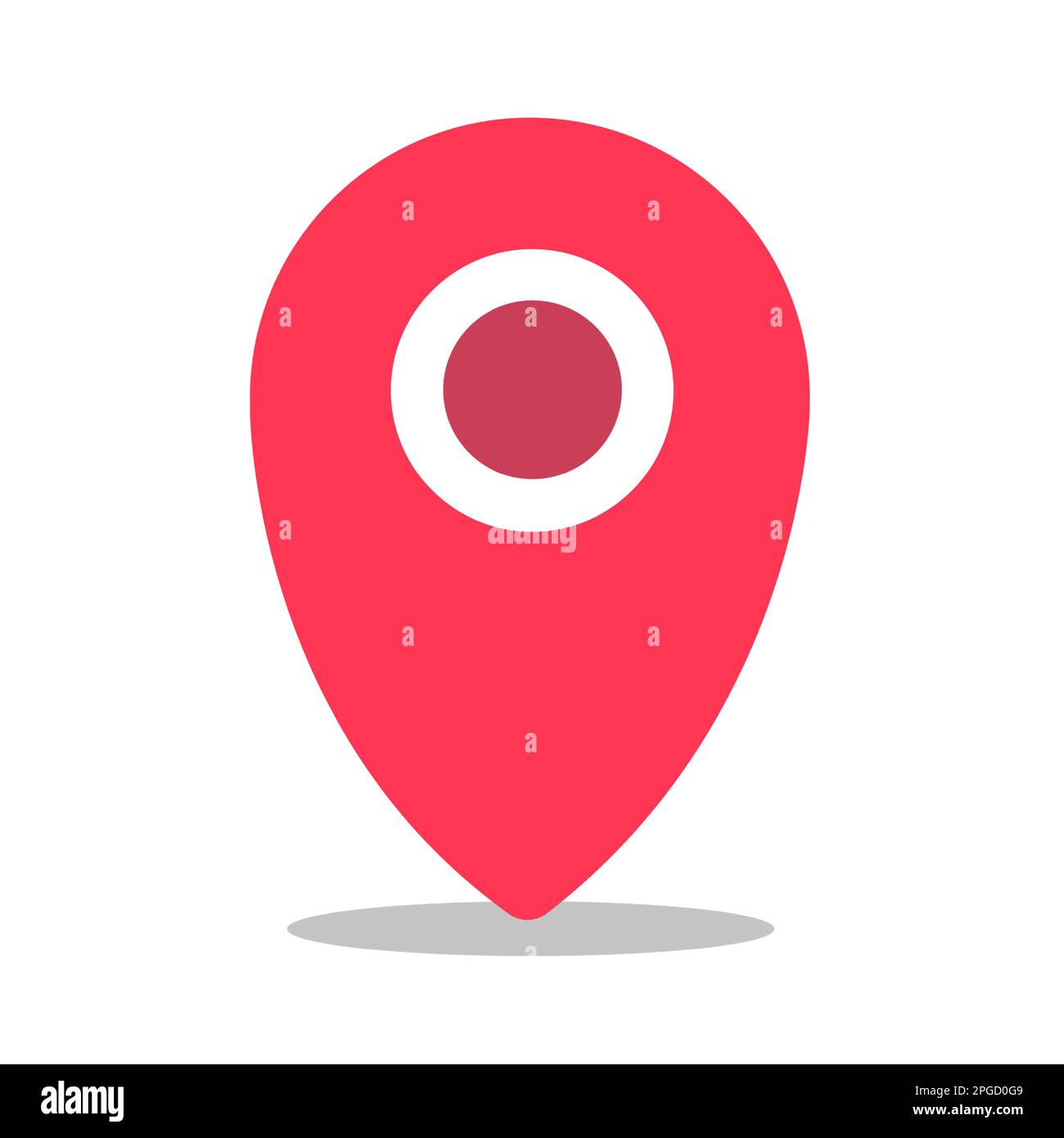 Red pin point icon silhouette on white background Vector illustration set. Locate pin gps map ...