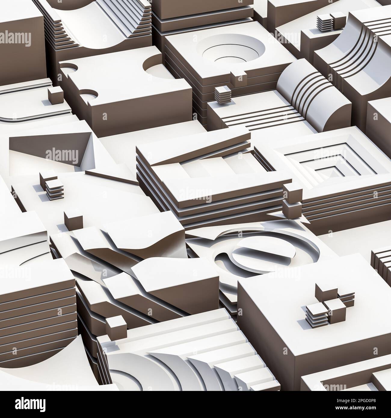 3d render illustration of abstract geometric solid forms Stock Photo ...