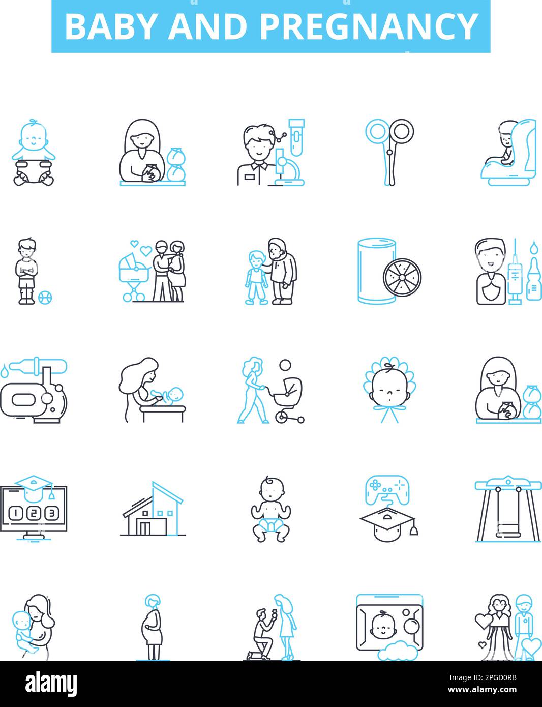 Baby and pregnancy vector line icons set. Infant, Maternity, Nurturing ...