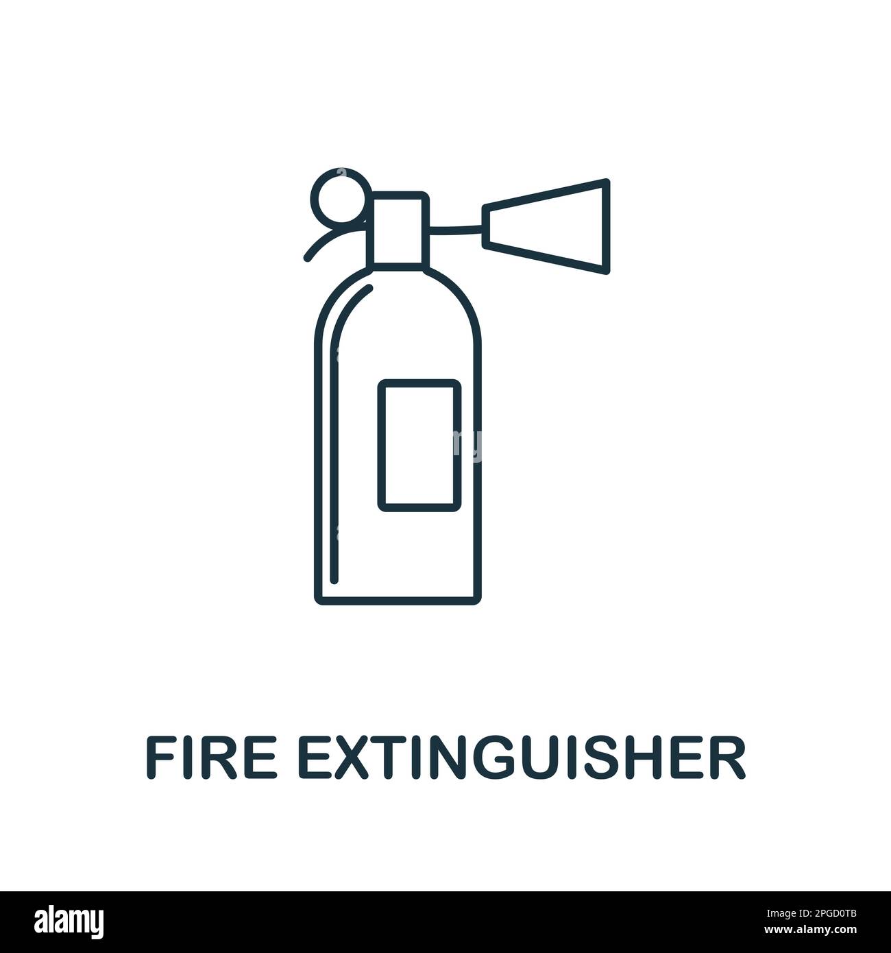 Fire Extinguisher Line Icon Monochrome Simple Fire Extinguisher Outline Icon For Templates Web