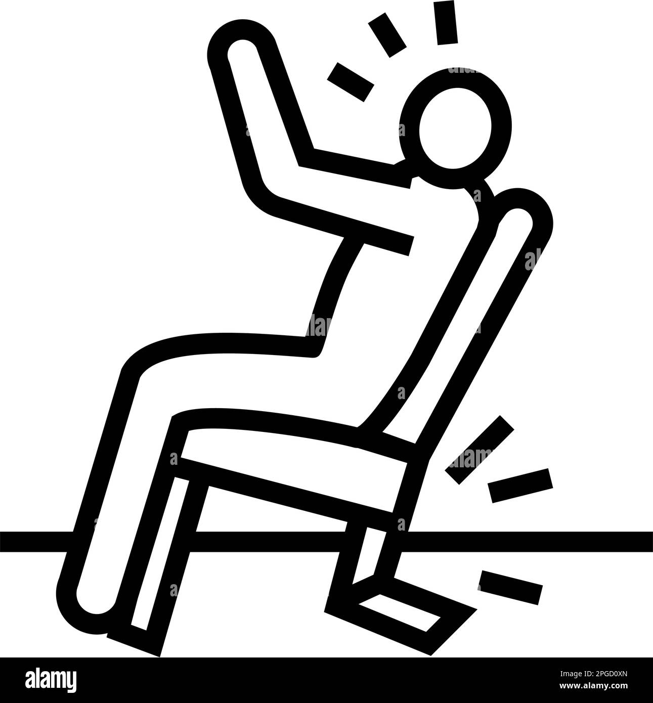 fall chair man accident line icon vector illustration Stock Vector ...