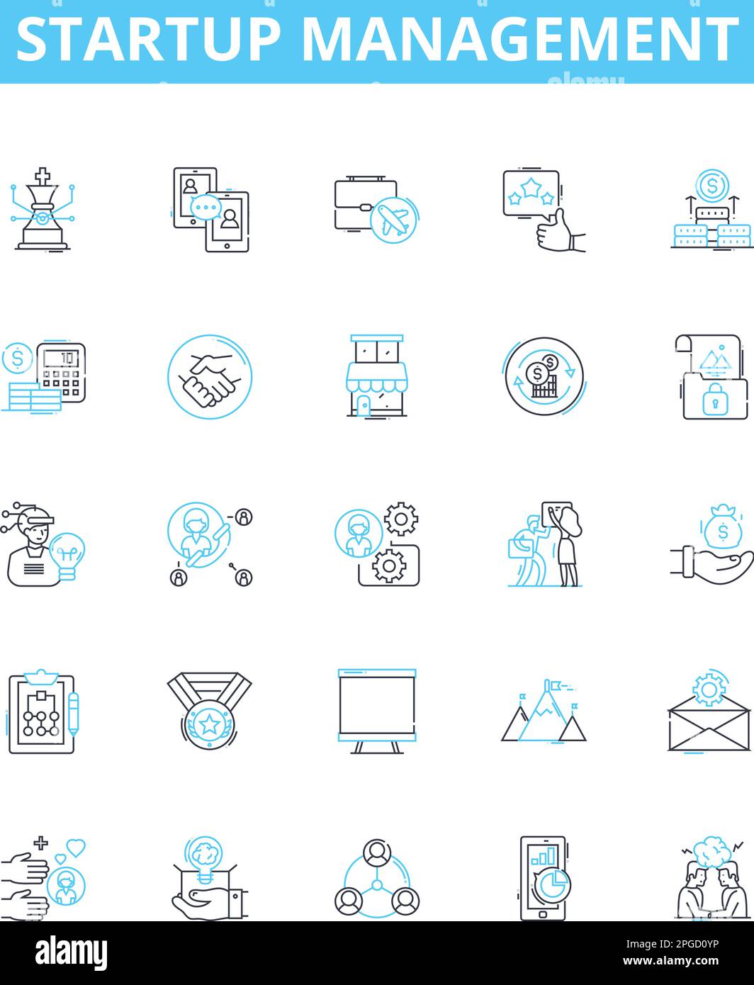 Startup management vector line icons set. incubation, capitalization ...