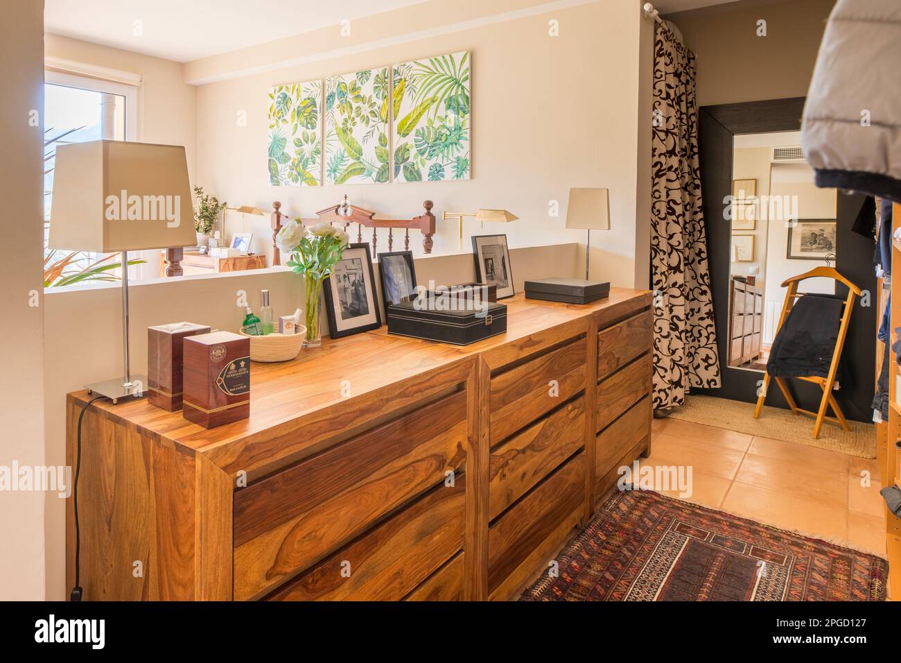 Chalet interior Mallorca, Spain. Interior view of room Stock Photo - Alamy