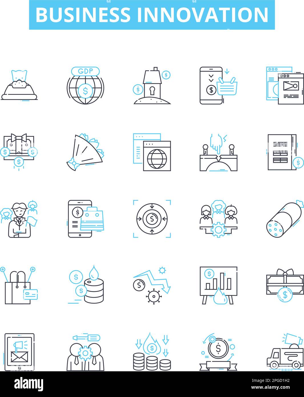 Business innovation vector line icons set. Entrepreneurship, Creativity ...