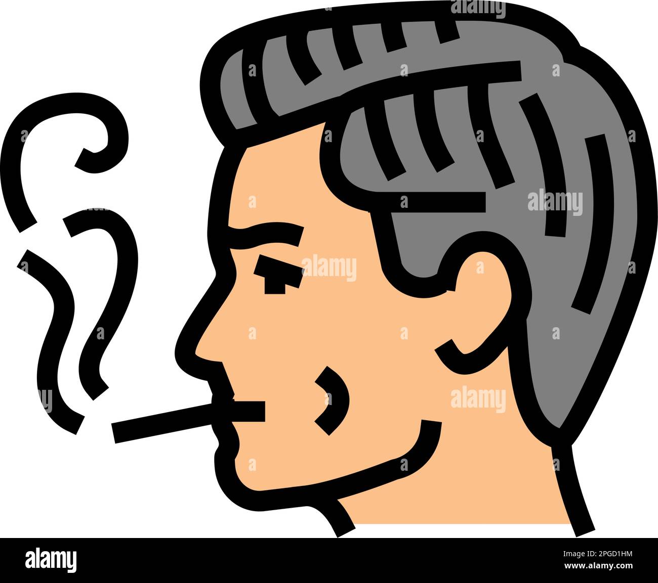 male smoking cigarette color icon vector illustration Stock Vector ...