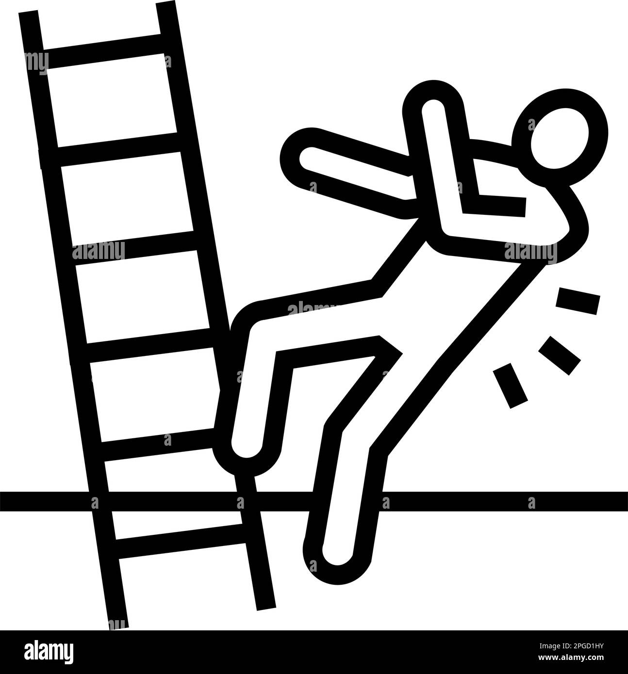 stairs fall man accident line icon vector illustration Stock Vector ...