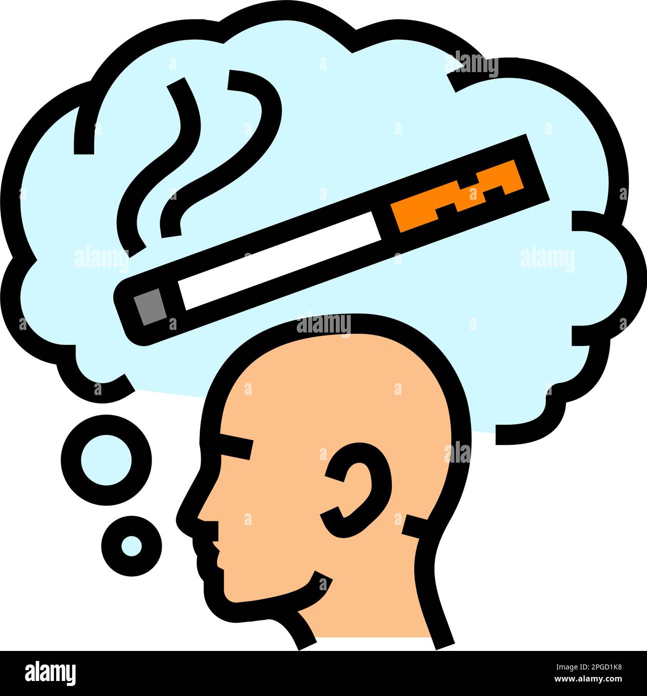 addiction nicotine tobacco color icon vector illustration Stock Vector ...